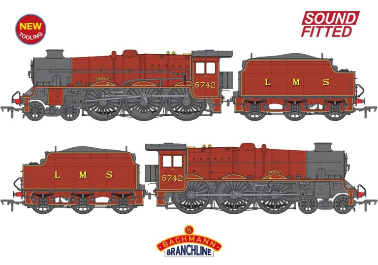 Bachmann 35-975SF LMS Jubilee with Double Chimney & Riveted Stanier ...